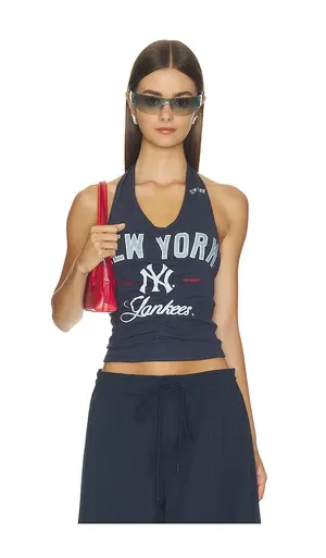 OFF SEASON Ny Yankees Ruched Halter Top In . Also - Navy