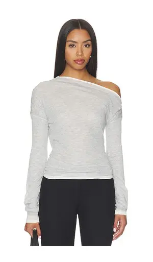 EAVES Wei Layered Assym Knit Top In . Also - Grey