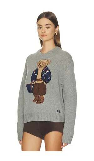 Polo Ralph Lauren Wool Bear Long Sleeve Crew Neck Sweater In . Also