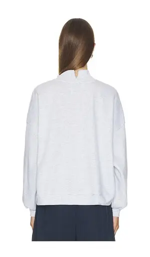 SUNNY SOMEWHERE Navy Sports Mockneck Sweater In . Also