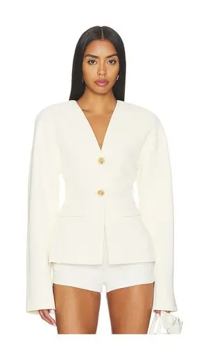 EAVES Gal Crepe Blazer In . Also - Ivory