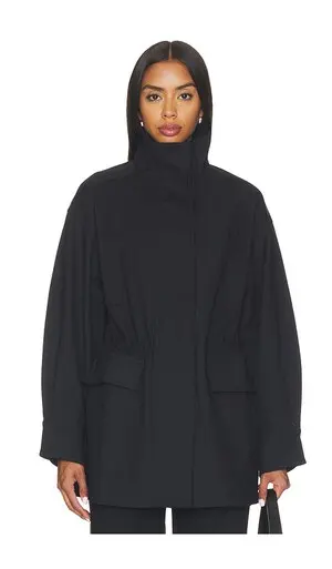 EAVES Mai Compact Suiting Parka Jacket In . Also - Black