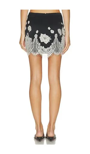 Alice + Olivia Rubi Lace Trim Low Rise Micro Skirt In . Also