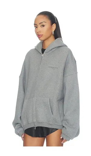 Alexander Wang Oversized Zip-up Hoodie With Allover Hotfix In . Also