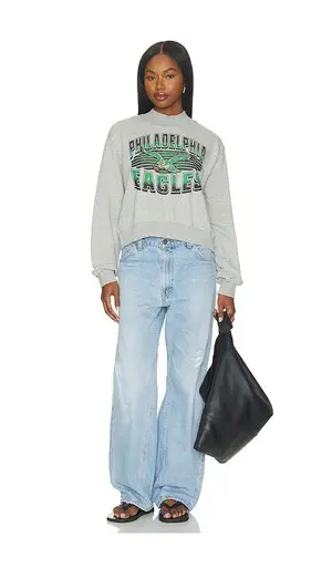 Junk Food Eagles Mock Neck Fleece Sweatshirt In . Also