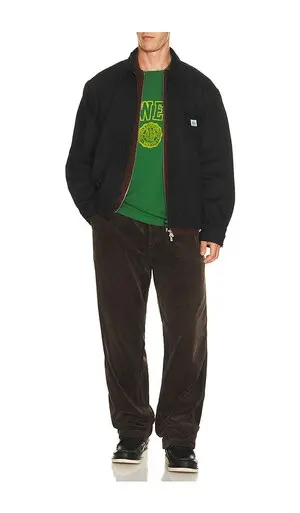 VOWELS Garment Dyed Zip Up Jacket In . Also