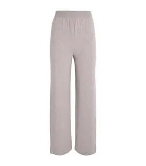 BARRIE Cashmere Wide-leg Trousers - Beige