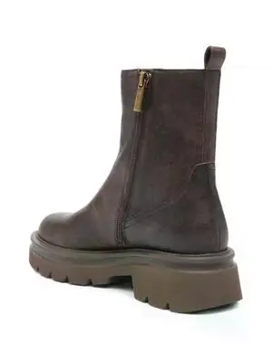 BRUNO PREMI Elasticated-panel Leather Ankle Boots