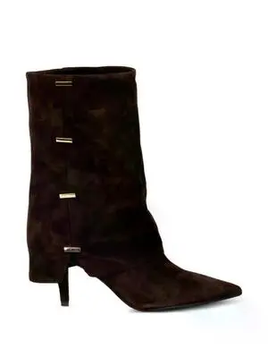 CHANTAL Suede Pointed-toe Boots - Brown