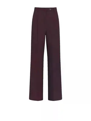 Marella Pressed-crease Straight-leg Trousers - Red