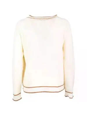 CINQUE Stripe-trim Long-sleeve Sweater