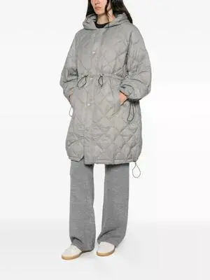 Taion Quilted Hooded Coat - Grey