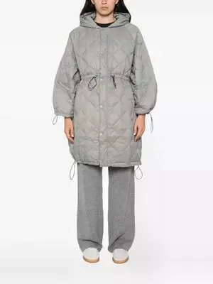 Taion Quilted Hooded Coat - Grey