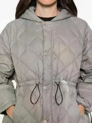 Taion Quilted Hooded Coat - Grey