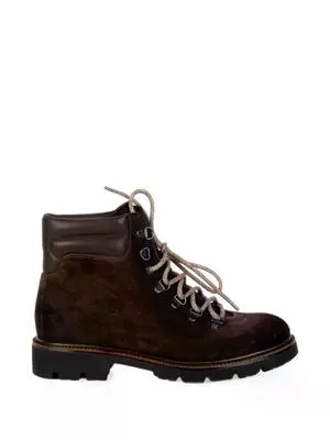 FRANCO FEDELE Lace-up Suede Ankle Boots - Brown