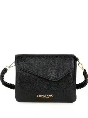 ERMANNO FIRENZE Braided-handle Shoulder Bag - Black