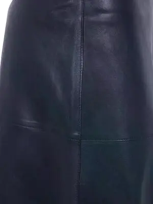 THE JACKIE LEATHERS Paneled Leather Midi Skirt - Blue