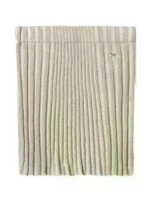 Maison Kitsuné Ribbed-knit Logo-patch Mini Skirt