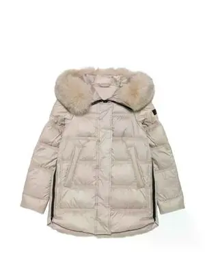 Peuterey Fur-trim Quilted Coat - Neutrals