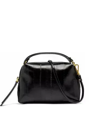 GIANNI BARBATO Eel-effect Top-handle Shoulder Bag - Black