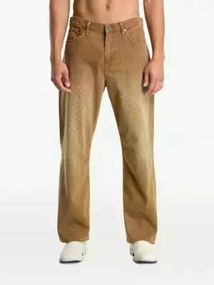 DAILY PAPER Amba Faded Monogram Straight-leg Jeans - Neutrals