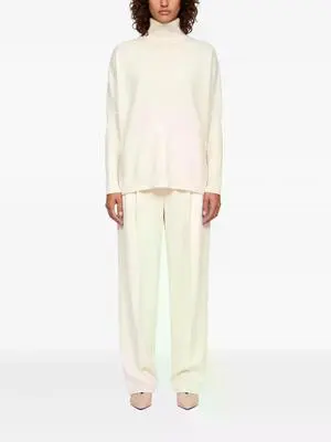 GOTHA Margareth Roll-neck Ribbed-sleeve Sweater - Neutrals