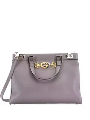 Gucci Zumi Top Handle Bag Leather Medium Satchel