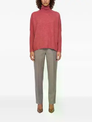 GOTHA Margareth Roll-neck Ribbed-sleeve Sweater - Red