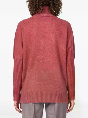 GOTHA Margareth Roll-neck Ribbed-sleeve Sweater - Red