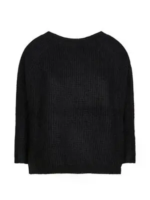 Max Mara Ribbed-knit Raglan-sleeve Sweater - Black