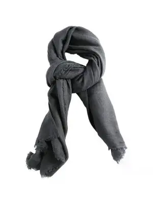 Frenckenberger Frayed Scarf - Grey