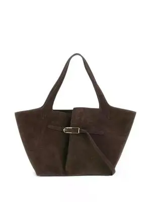 LIFFNER Buckled Suede Tote Bag - Brown