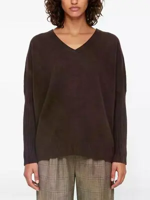 GOTHA Faustine Ribbed-knit V-neck Sweater