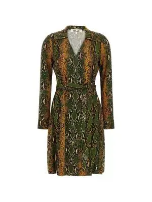 Diane Von Furstenberg Jeanne Python-print Warp Silk Mini Dress