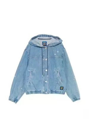 AGNES B. Hooded Denim Jacket