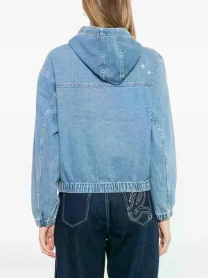 AGNES B. Hooded Denim Jacket