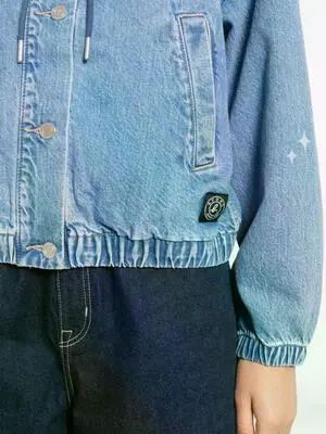AGNES B. Hooded Denim Jacket