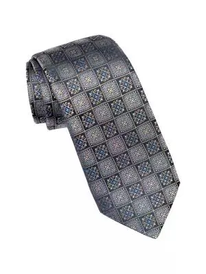 ELIZABETTA De Sica Silk Jacquard Tie - Blue