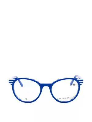 DRAPER JAMES Striped Round-frame Glasses - Blue