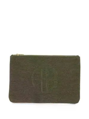ANINE BING Lili Logo-embroidered Pouch - Green