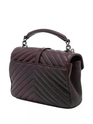 Saint Laurent 2015 Medium Chevron Sheepskin Monogram College Satchel