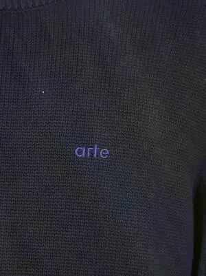 ARTE ANTWERP Logo-embroidered Knitted Sweater - Blue