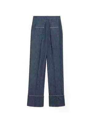 Valentino Garavani Braided-trim Turn-up Jeans