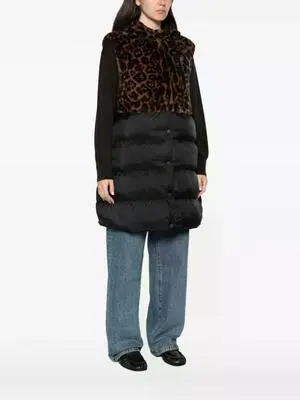 Liu Jo Leopard-print Panel Quilted Gilet