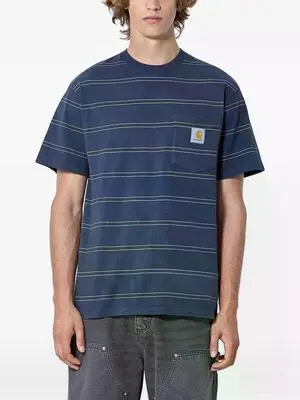 Carhartt Work In Progress S/s Bert Striped Pocket T-shirt - Blue
