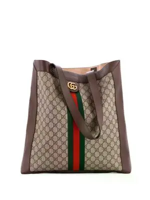 Gucci Ophidia Soft Open Gg Coated Canvas Large Tote Bag - Brown