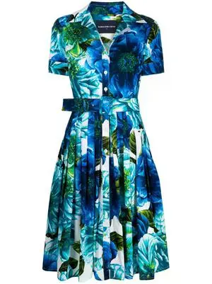 Samantha Sung Audrey Floral-print Dress - Blue
