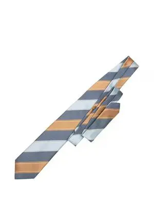 ELIZABETTA Striped Silk Tie - Blue