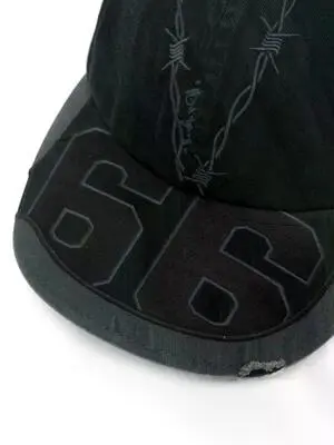 VANS X Slam Jam Barbed-wire Distressed Baseball Cap