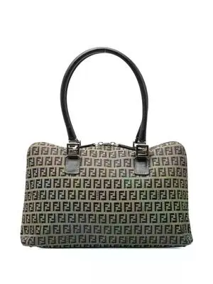 Fendi 20th Century Zucchino Canvas Shoulder Bag - Grey